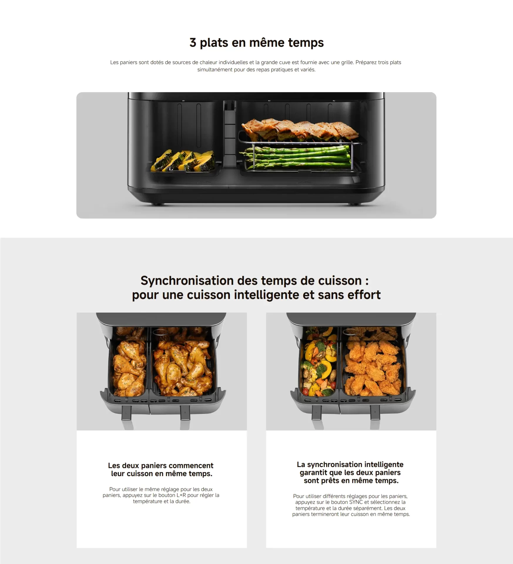 Friteuse Sans Huile Xiaomi Dual Zone Air Fryer 10L-UNITECH